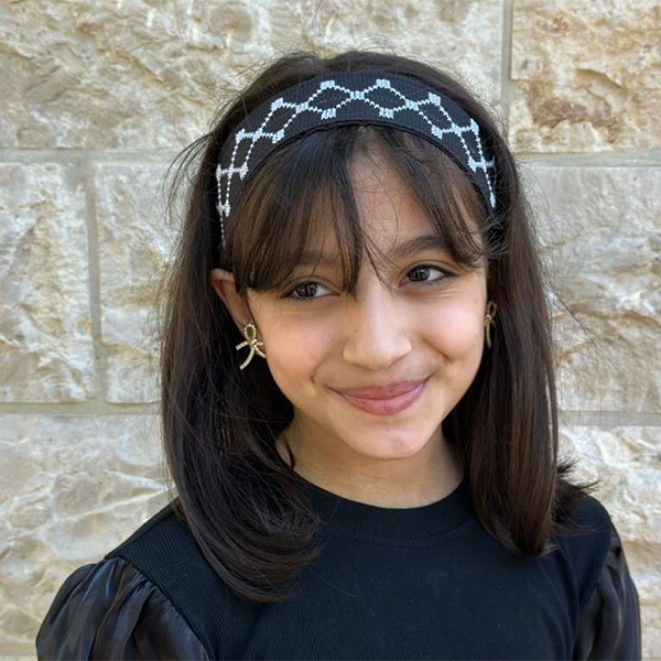 Elastic Palestinian Tatreez Headband (Bandana) – Black & White Keffiyeh ...